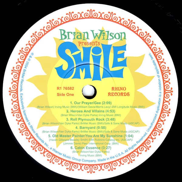 Brian Wilson – Brian Wilson Presents Smile – Recycled Records Lp