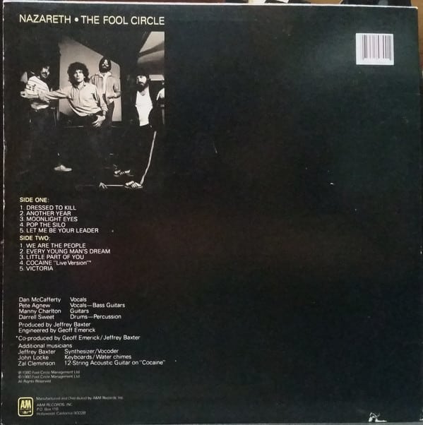 Nazareth (2) - The Fool Circle | Buy Online at Recycled Records Lp