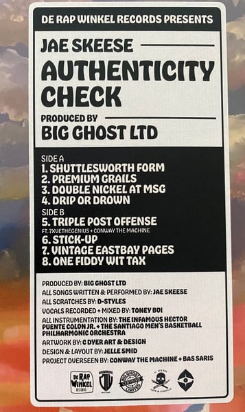 Jae Skeese x Big Ghost LTD - Authenticity Check - Recycled Records Lp